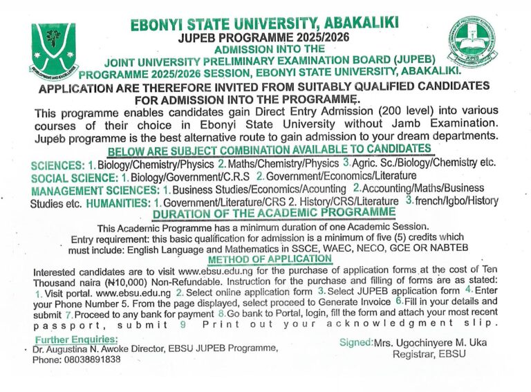 JUPEB - Ebonyi State University